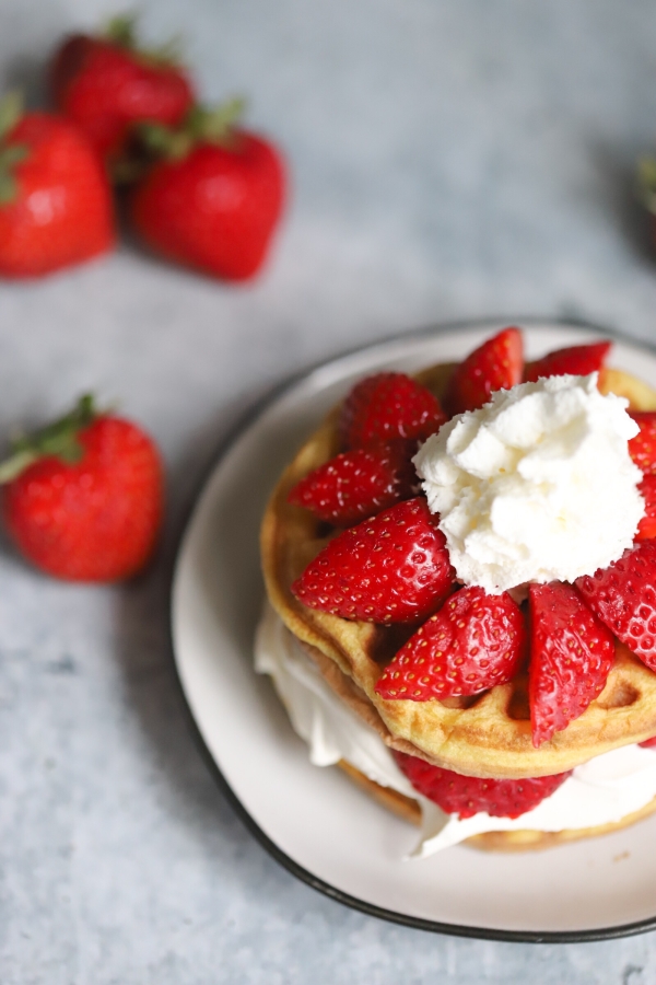 Keto Strawberry Shortcake Chaffle Butter Together Kitchen